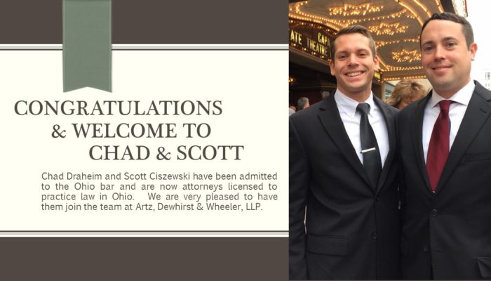 Congratulations & Welcome To Our Two New Attorneys – Artz, Dewhirst ...